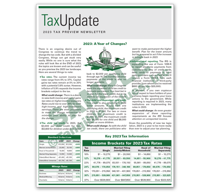 Preview: Tax Update Newsletter 2023 - Item: #03-300