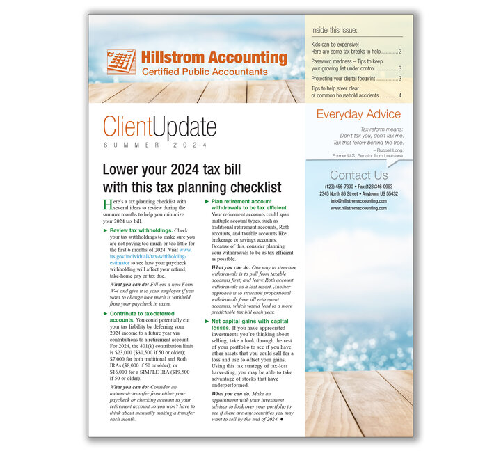 Client Update Newsletter - 2025 Summer Edition - Item: #03-441