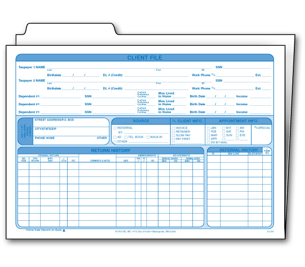 PERM. CLIENT FILE FOLDER - PKG 25 - Item: #13-500