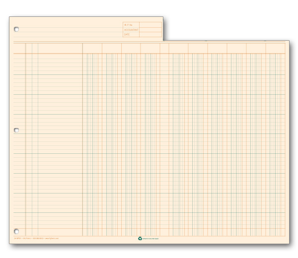 Oversized 10-Column Workpaper - Buff - Item: #24-WP81