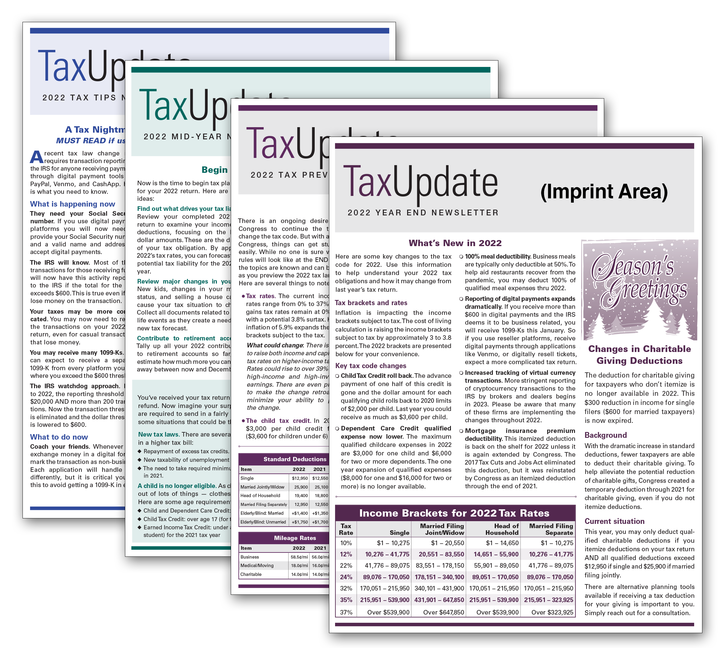 Tax Update Newsletter-SUBSCRIPTION - imprinted - Item: #33-001