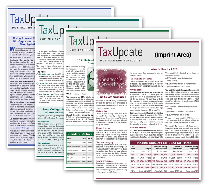 Tax Update Newsletter-SUBSCRIPTION - imprinted - Item: #33-001