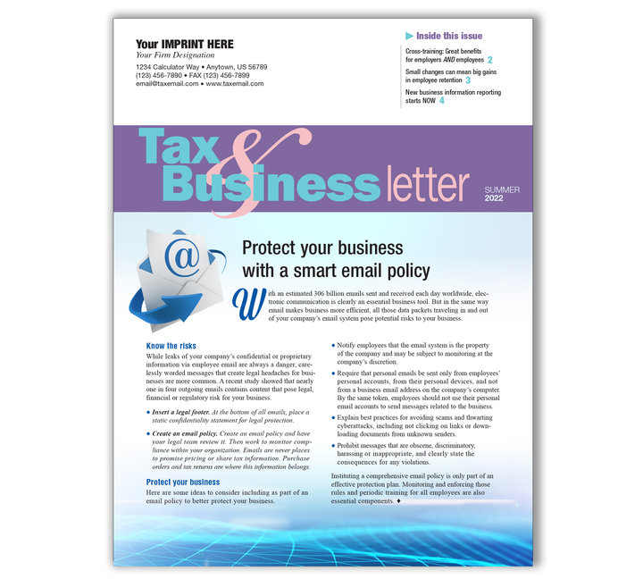 Tax & Business Newsletter Subscription - Item: #33-201