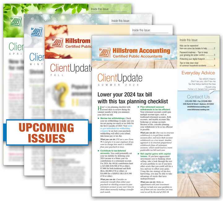 Client Update Print Newsletter Subscription - Item: #33-451