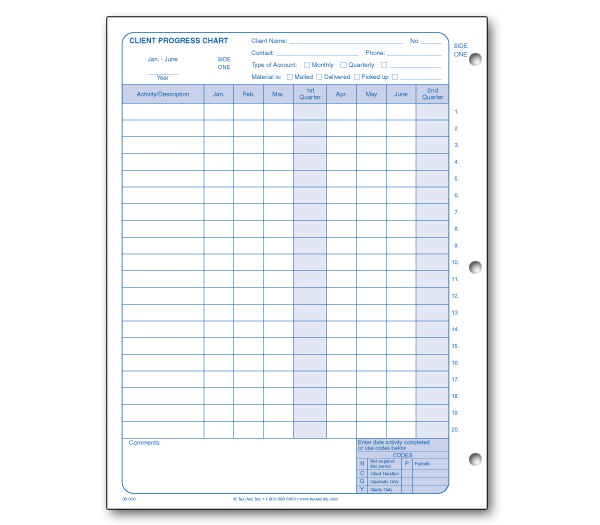 Client Progress Report (25/pkg) - Item: #38-000