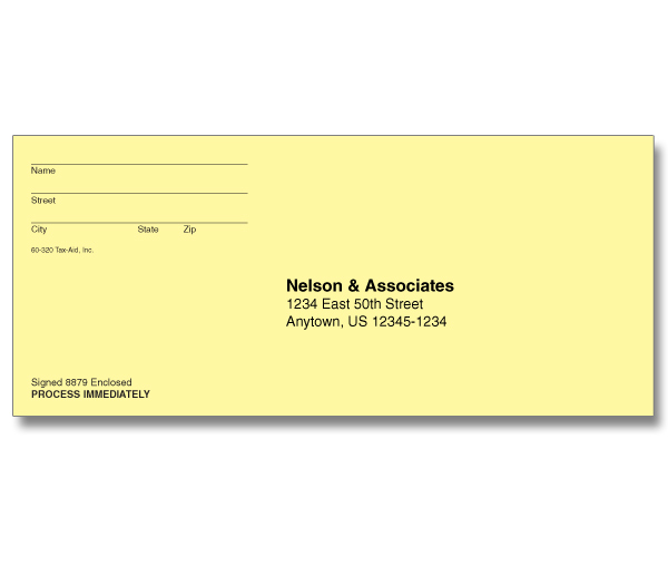 E-File Sign. Reply Env Imprinted: YELLOW 8879 - Item: #60-321