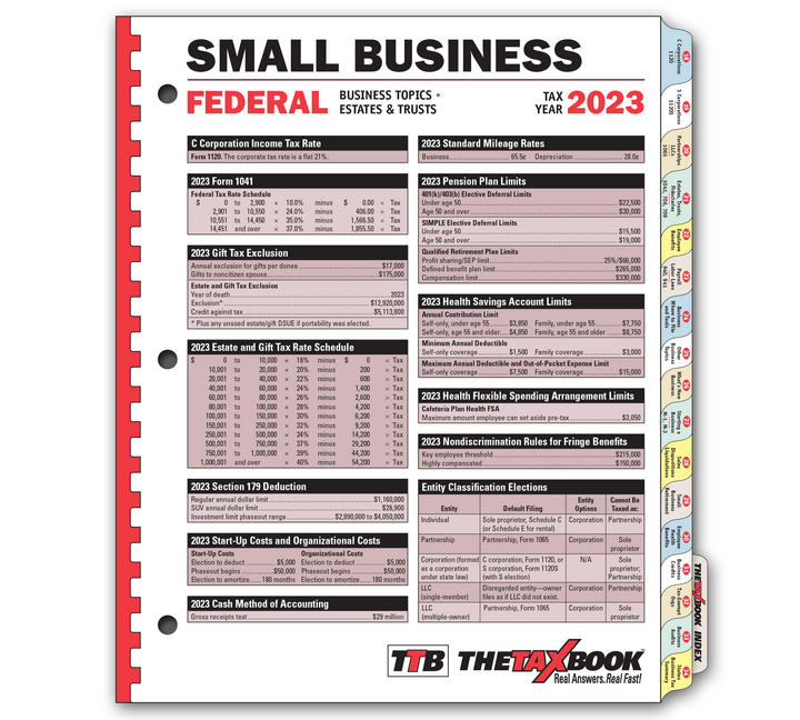 The Tax Book Small Business Edition 2023 - Item: #90-231