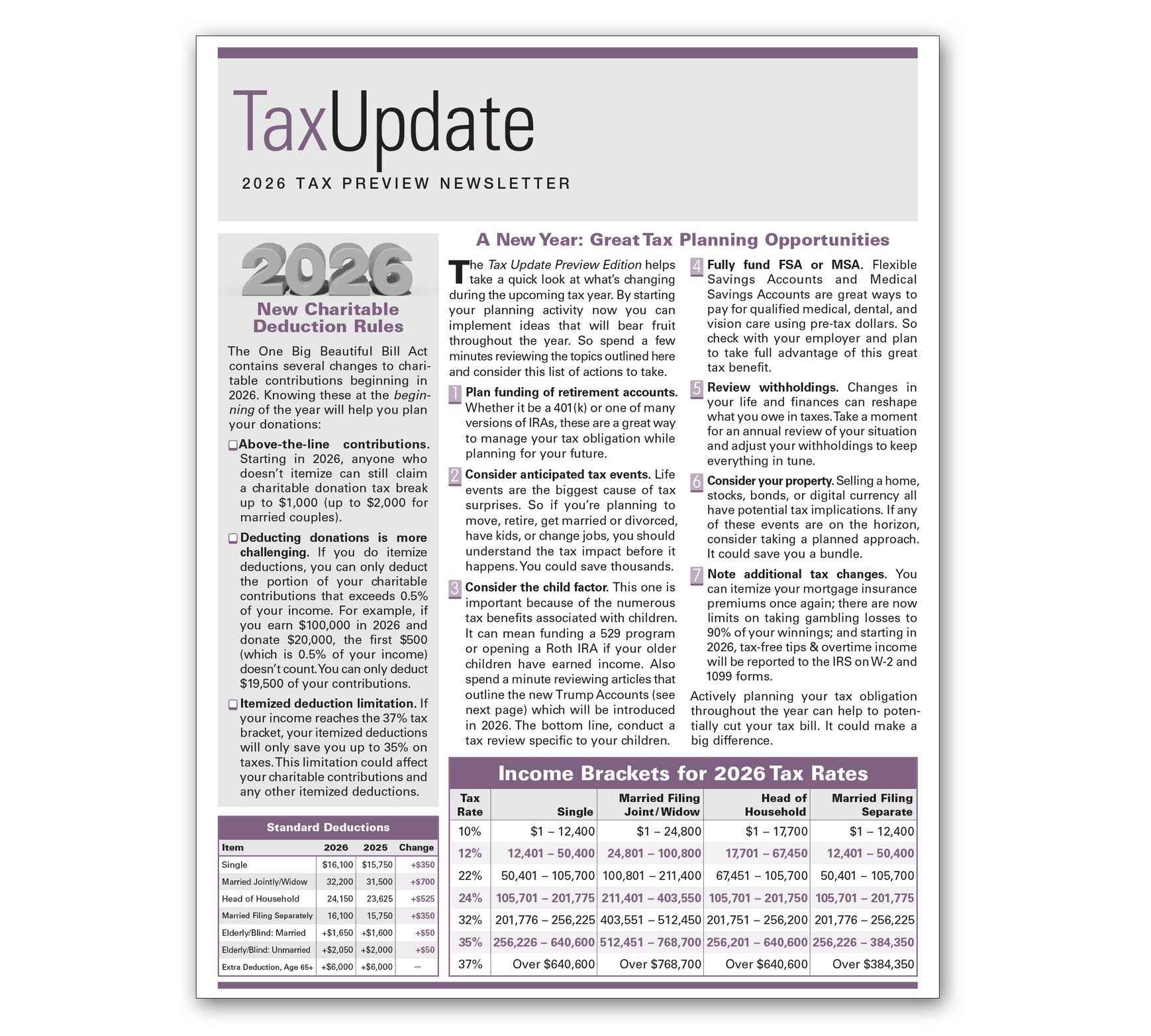 Preview: Tax Update Newsletter 2026 - Item: #03-300