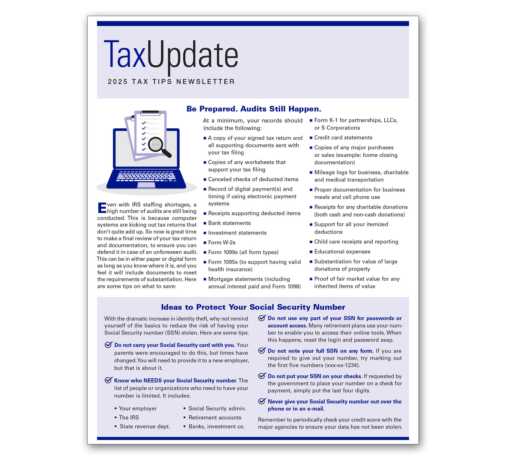 TAX TIPS Newsletter 2025 - Item: #03-800