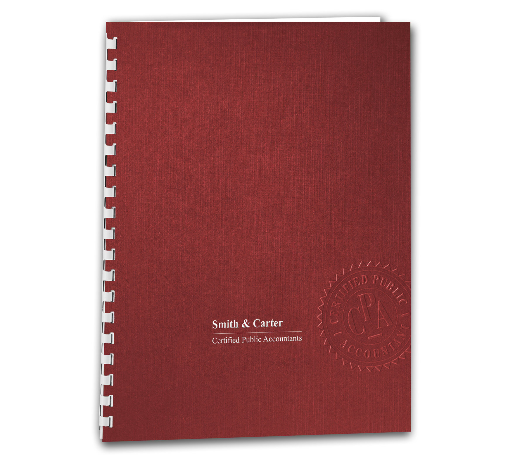 CPA Seal Embossed Coverset (Burgundy) - Item: #06-8212