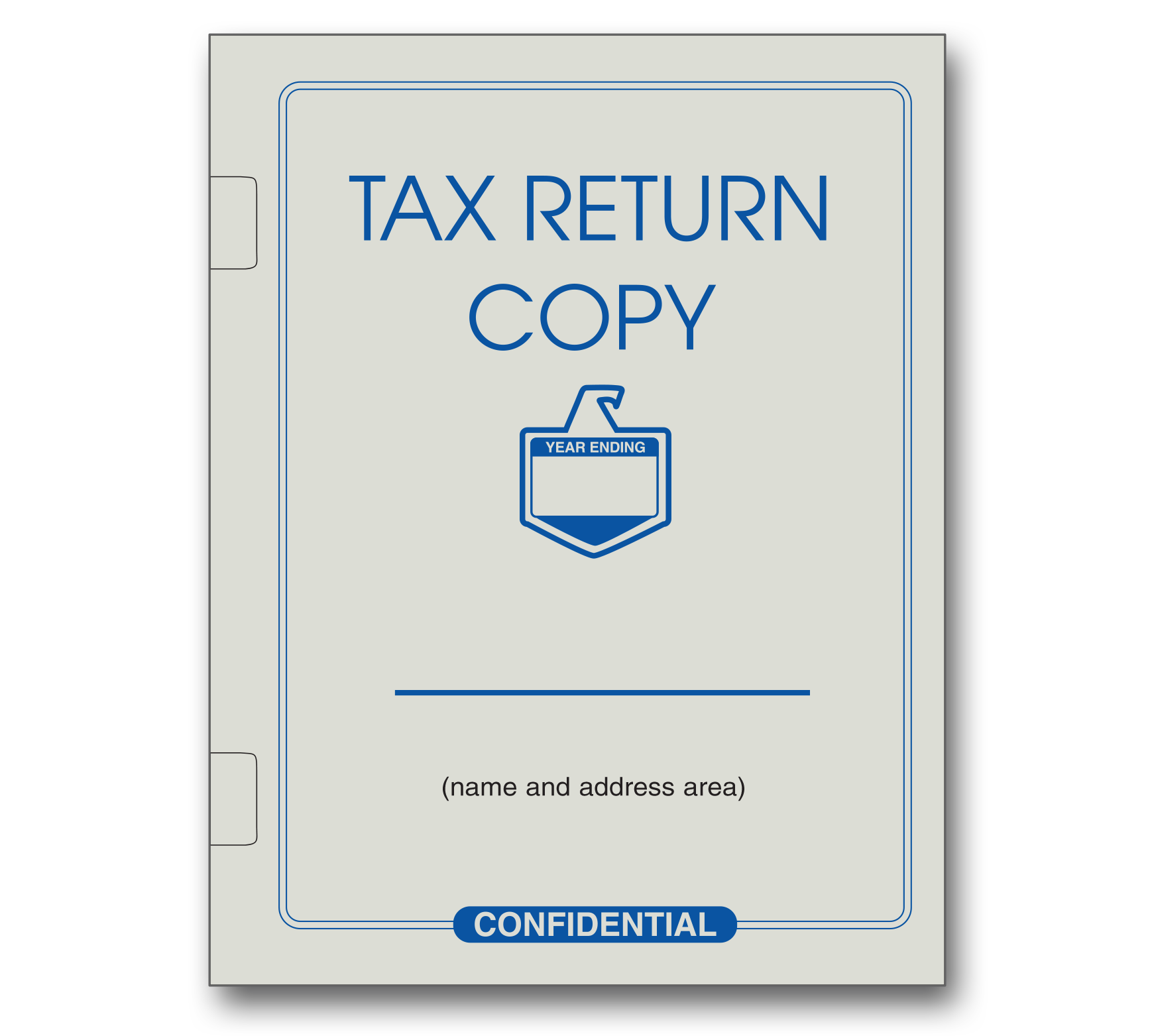 Tax Return Copy Folders Gray Blue Imprinted Item 10 101