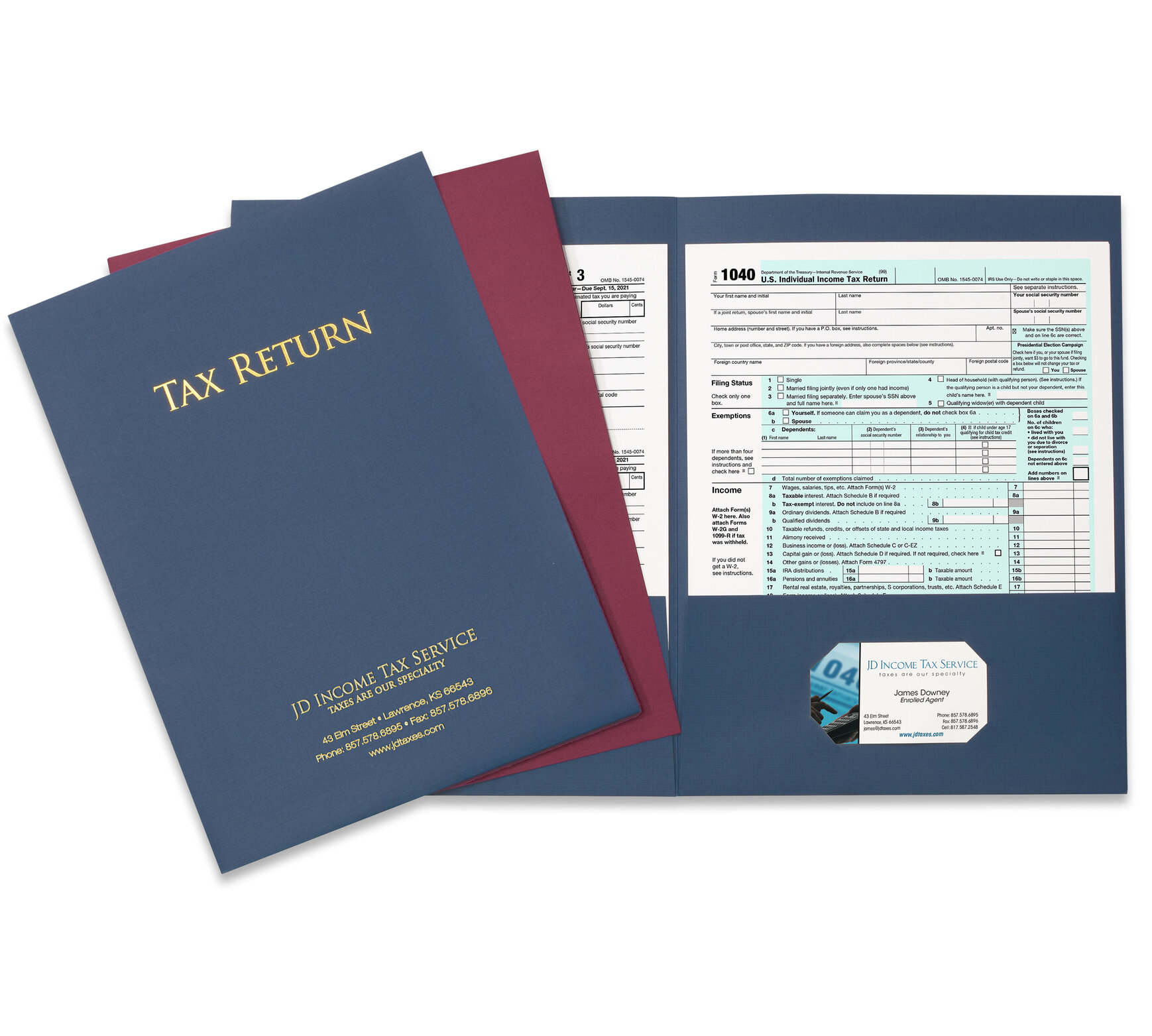 Tax Return Foil Folder- Two Pocket - Imprinted - Item: #10-511