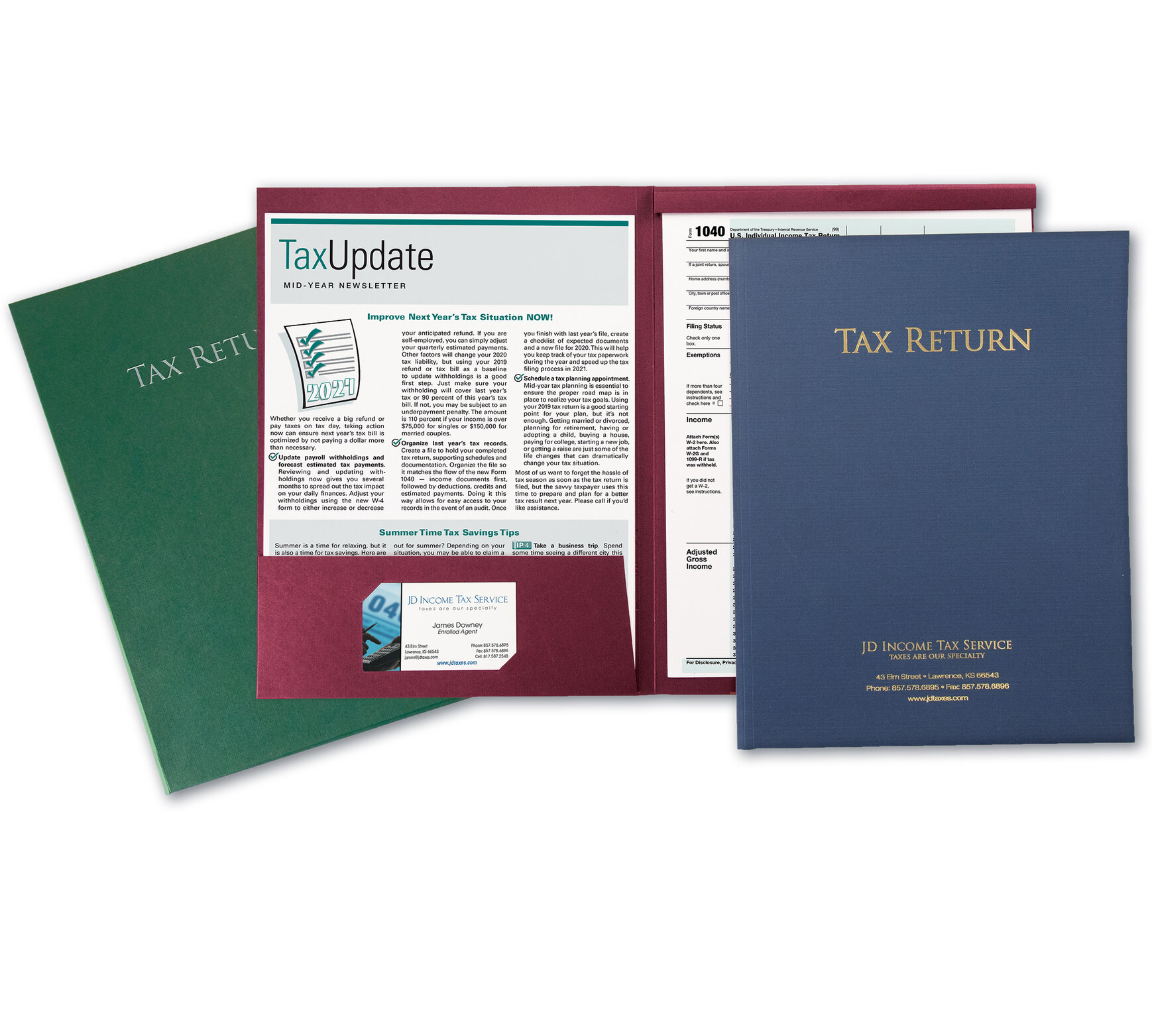 Hidden Staple Tax Return Foil Folder- One Pocket - Imprinted - Item ...
