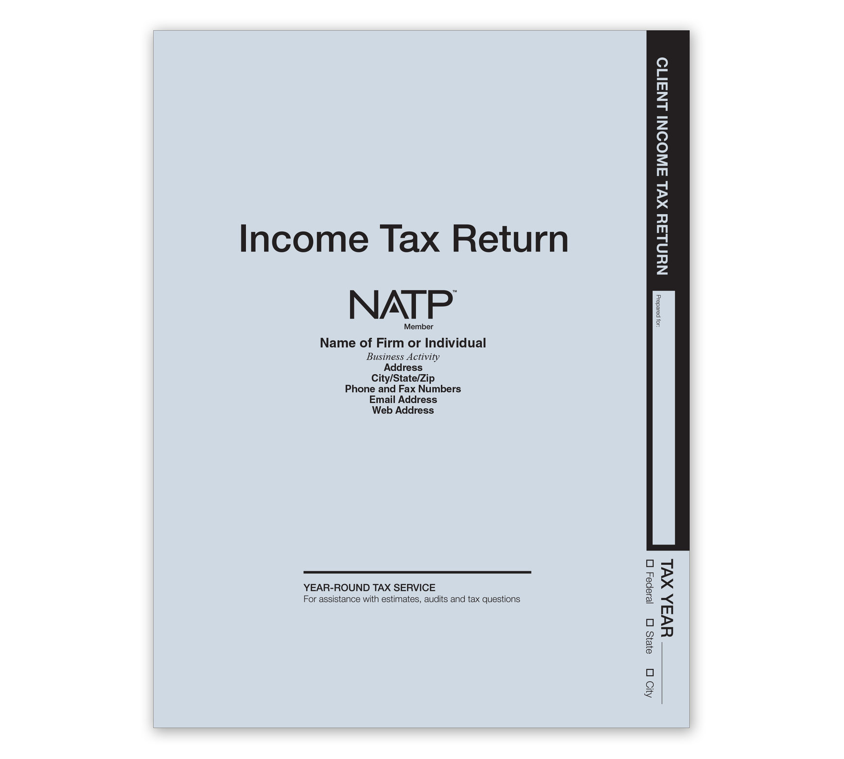 Tax Return Folders - Soft Blue with Pocket & Die Cuts - Personalized ...