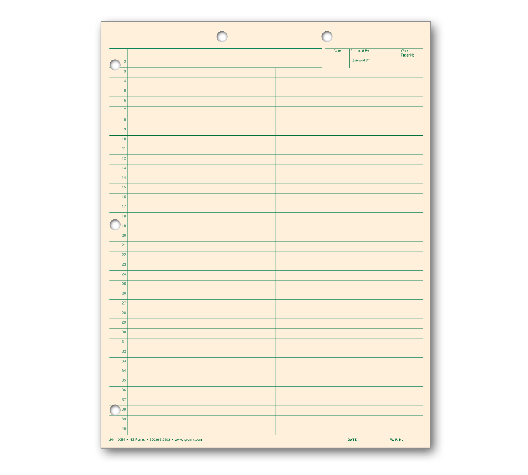 Letter Size Buff Divided Writing Pad - Item: #24-110BH