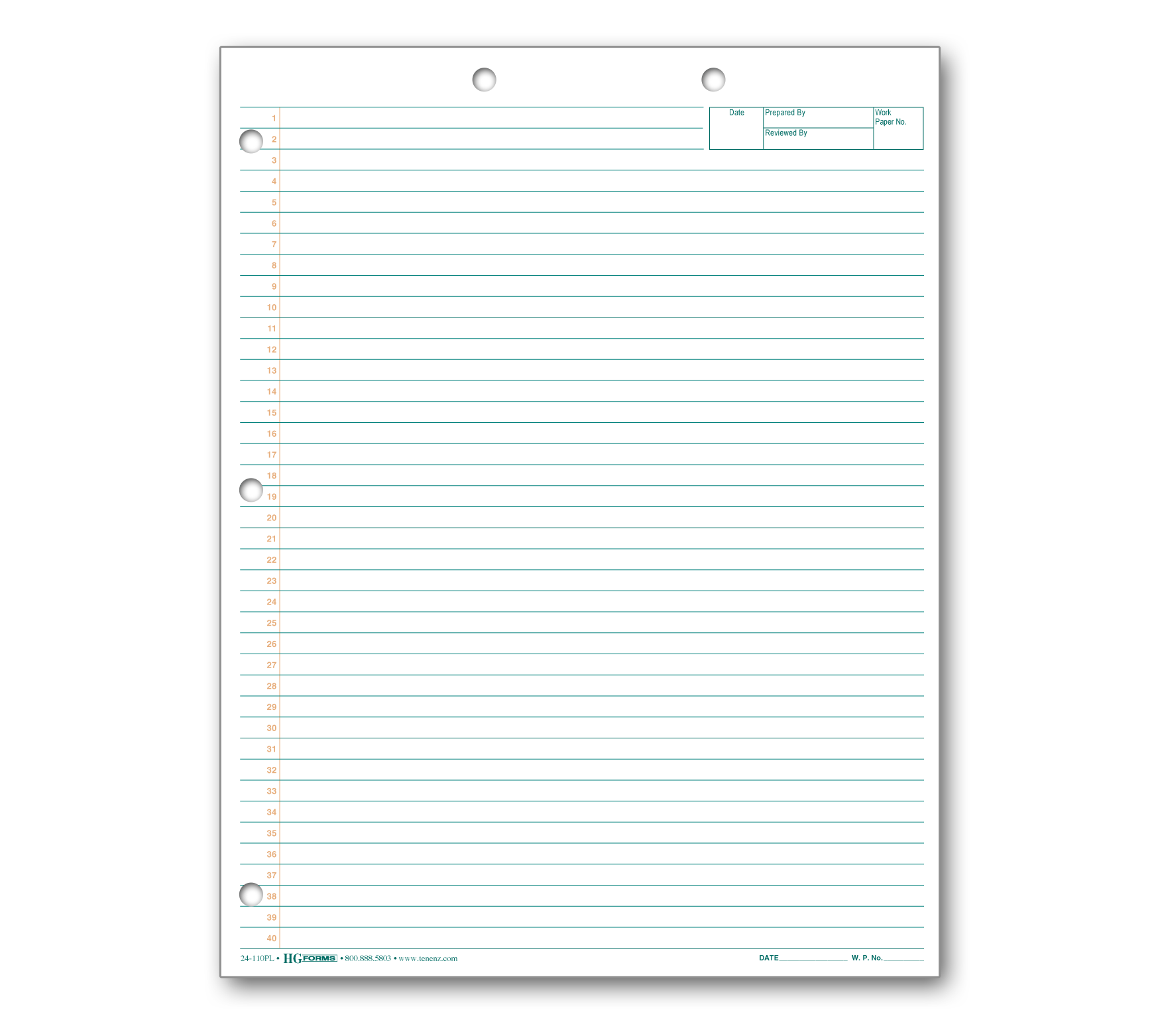 Letter Size White Writing Pad - Item: #24-110PL