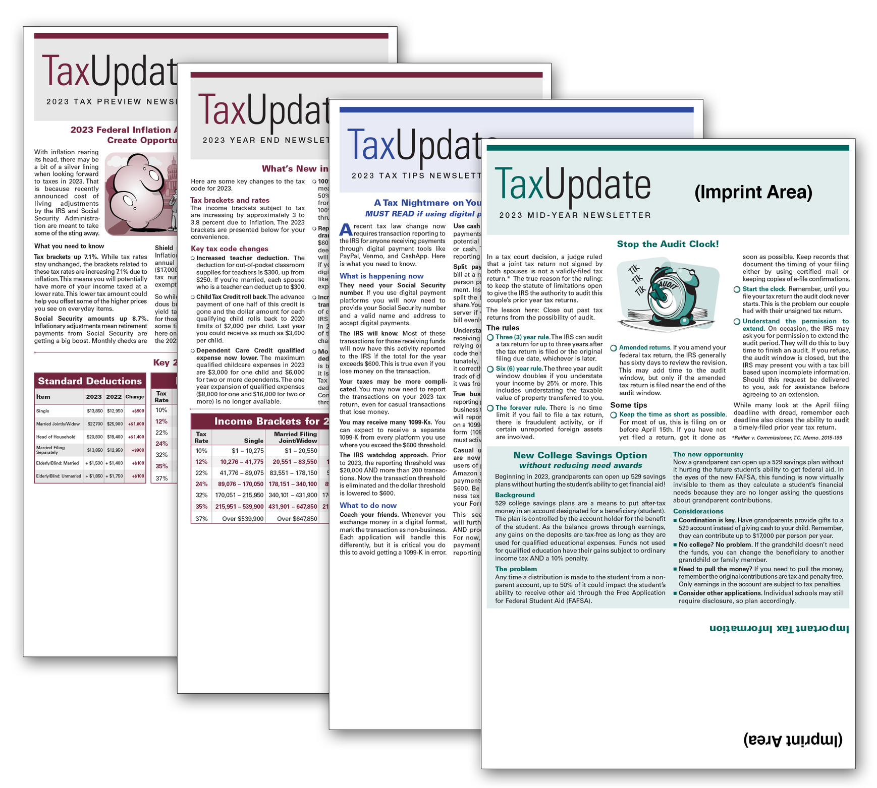 SELF-Mailer Tax Update Newsletter-SUBS imprinted - Item: #33-101