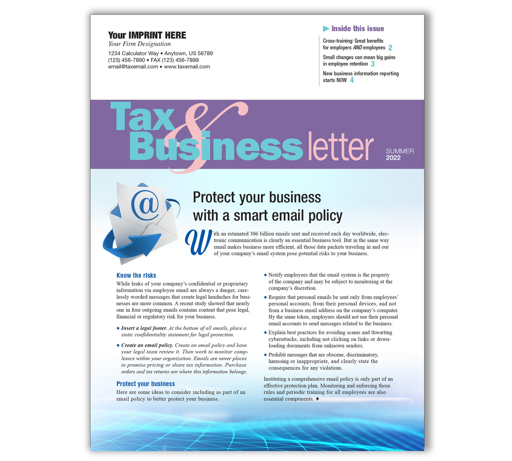 Tax & Business Newsletter Subscription - Item: #33-201