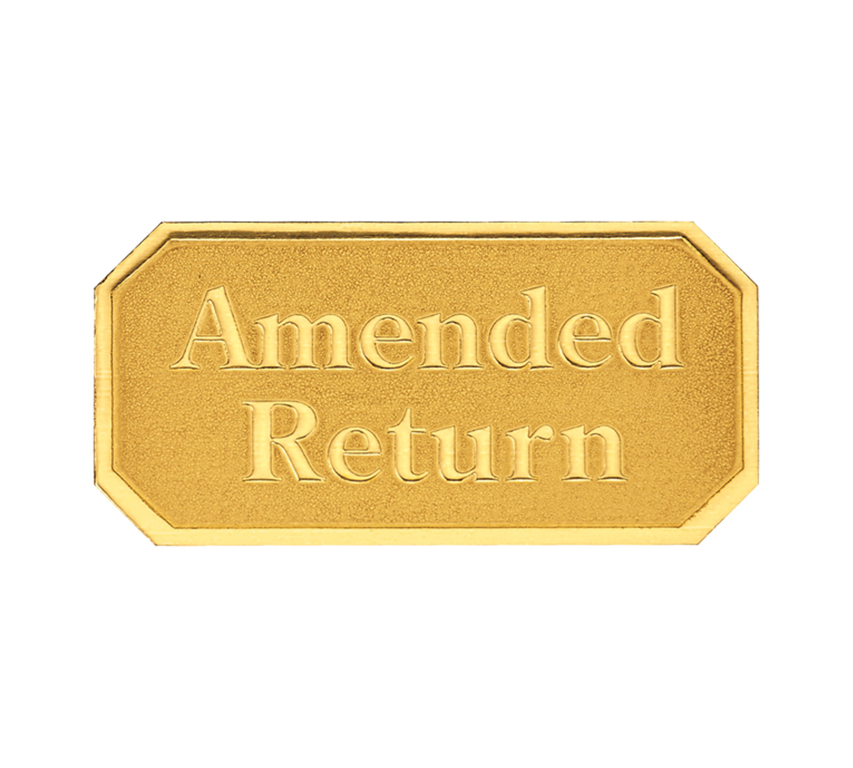Amended Return Embossed Foil Seals (Gold) - Item: #40-220g