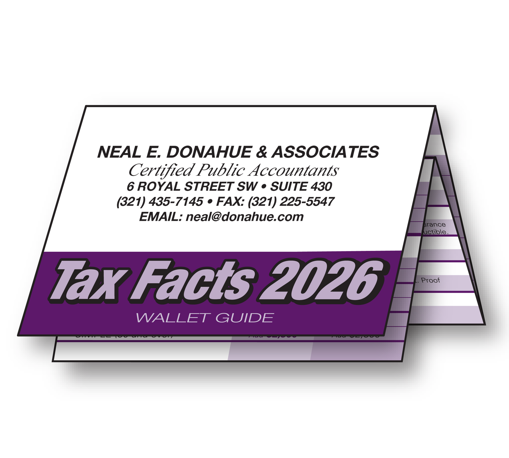 Tax Facts Wallet Guide 2026 IMPRINTED - Item: #44-101