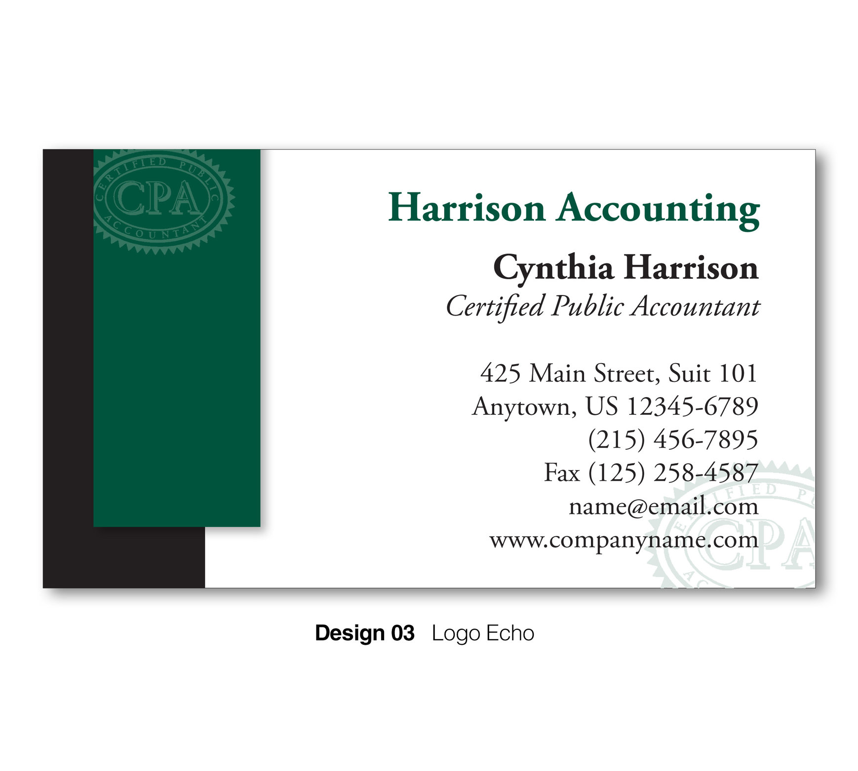 Chartered Accountant Visiting Card Sample