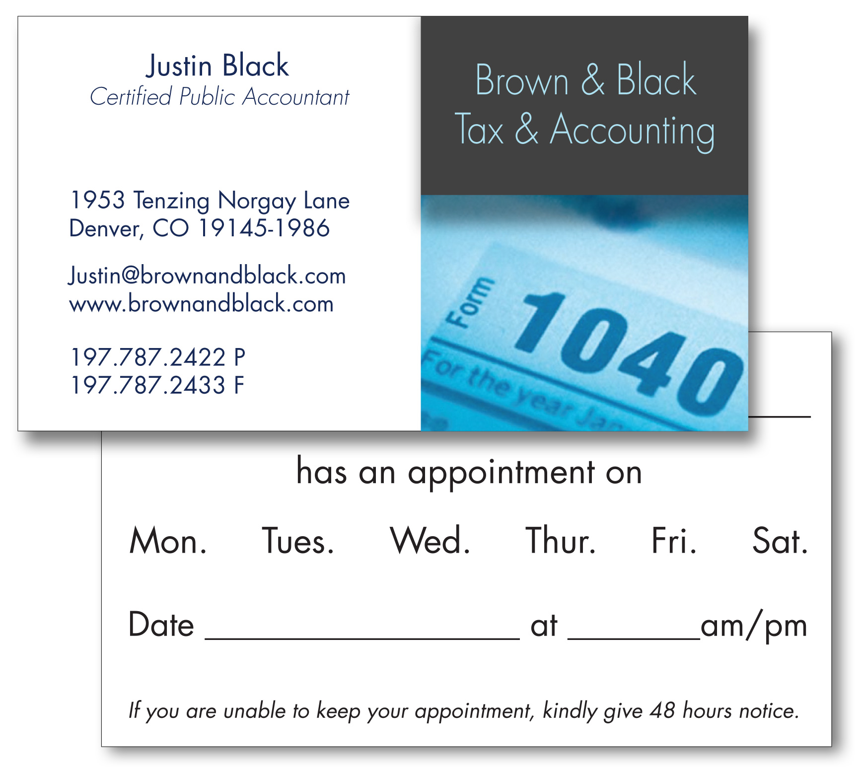 Chartered Accountant Visiting Card Sample