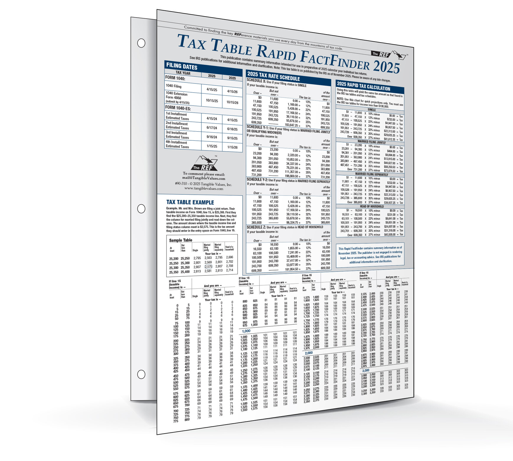 Tax Table FactFinder 2025 - Item: #90-310